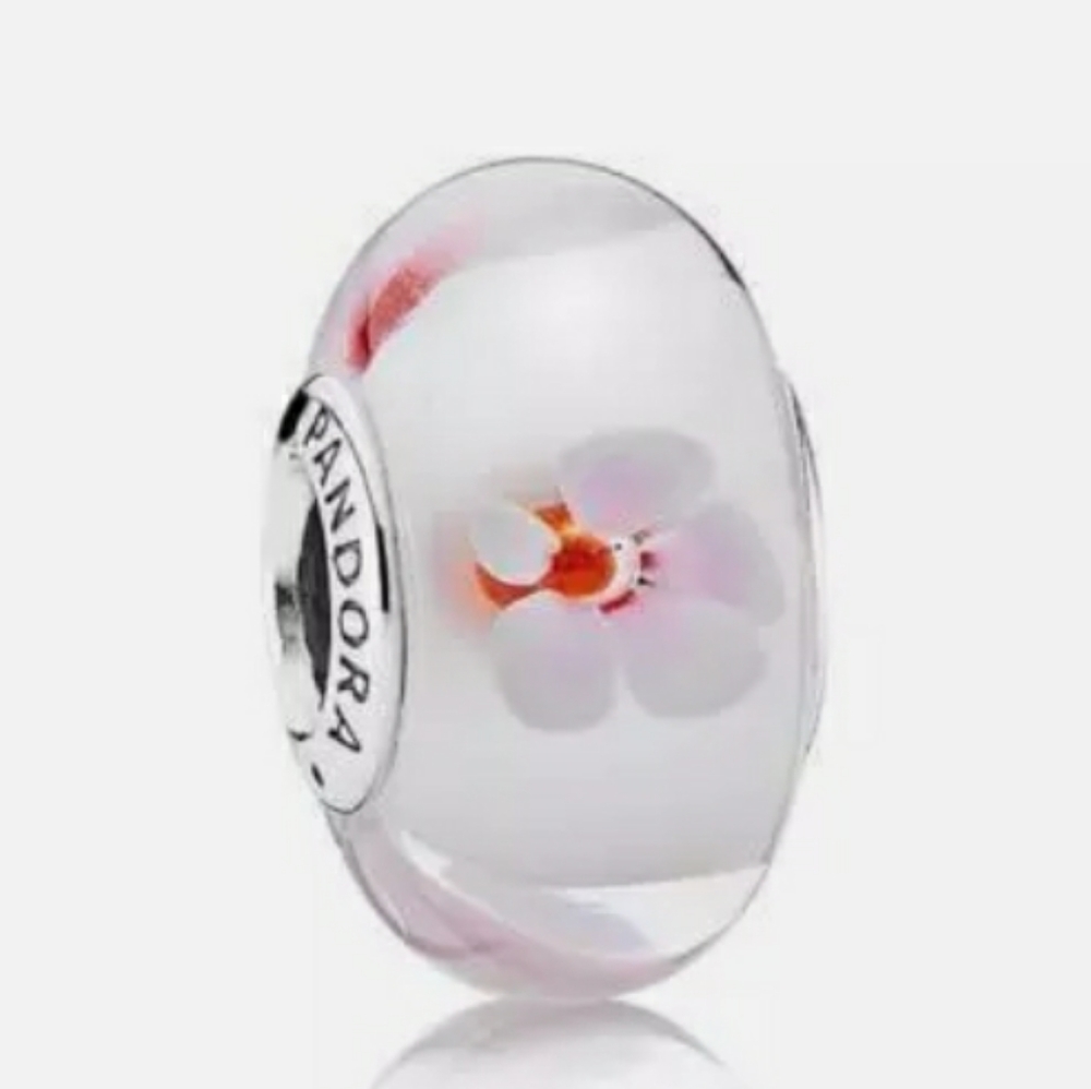 Pandora Cherry Blossom Murano Glass Bead. - Gem